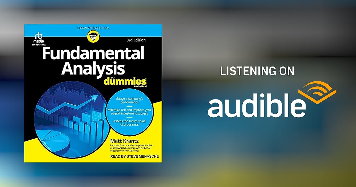 Fundamental Analysis For Dummies 3rd Edition By Matthew Krantz Audiobook Au